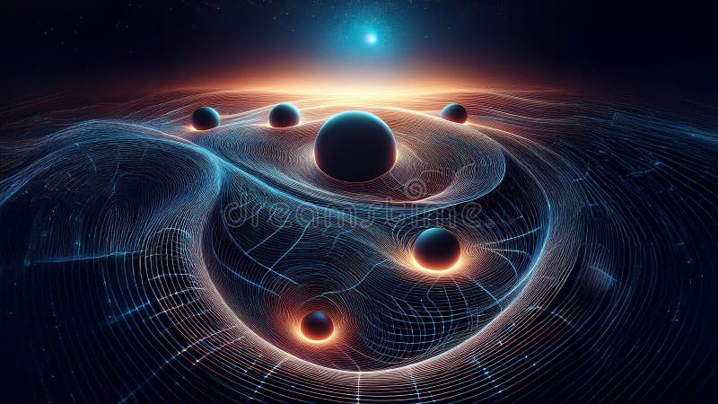 A Blackhole in Space Deforming the Space-time Field Stock Photo - Image ...