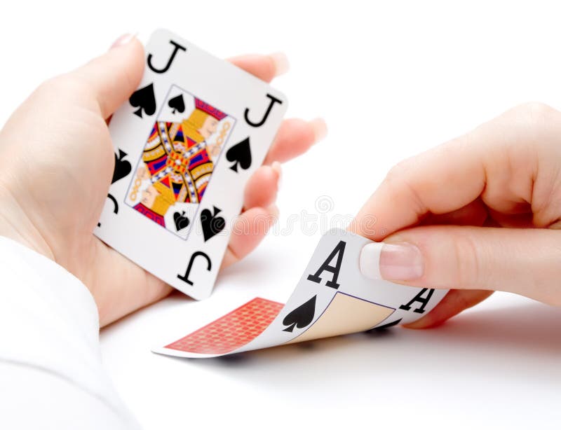 Blackjack Hand - Drawing Ace Stock Photo - Image of house, deck: 4859778