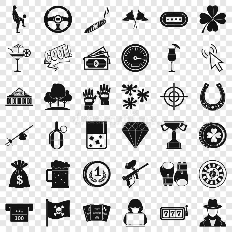 Blackjack Icons Set, Simple Style Stock Vector - Illustration of icon ...