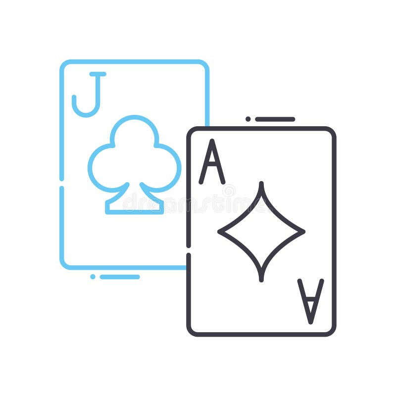 Blackjack Line Icon, Outline Symbol, Vector Illustration, Concept Sign ...