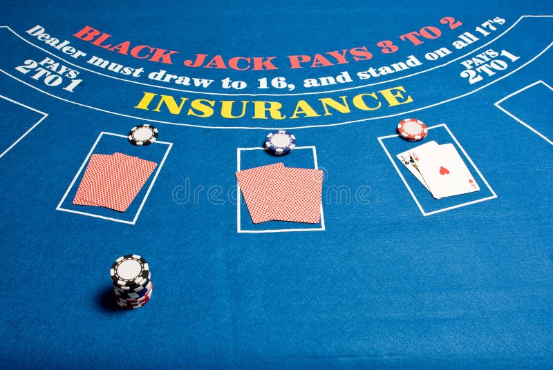 Blackjack Table stock image. Image of chips, insurence - 3265137