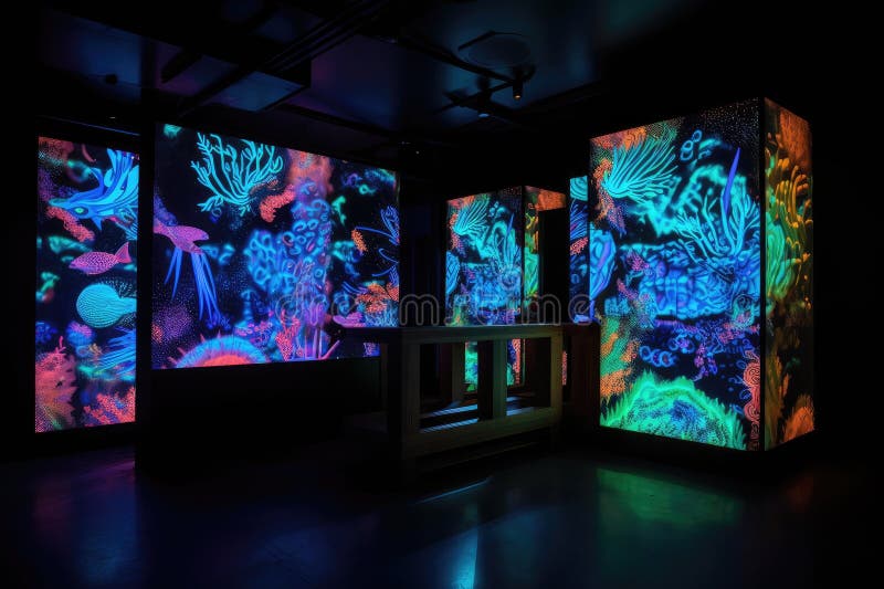 Blacklight and Uv-reactive Installation Piece Showcasing an Interactive ...