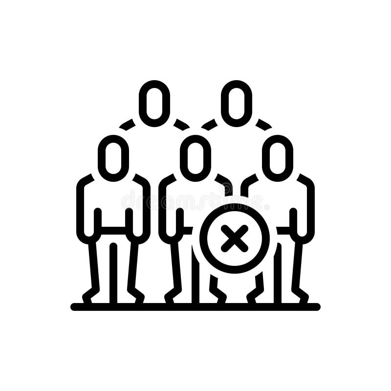 Blackline Icon for Avoid Crowds, Avoid and Refuse Stock Illustration ...