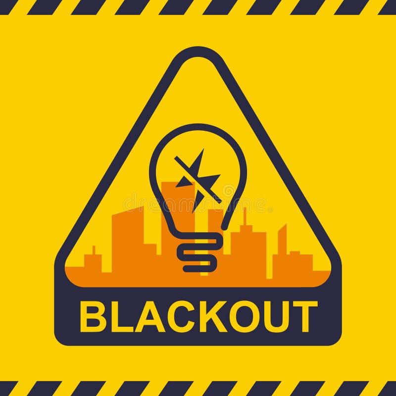 Blackout Icon on a City Background. Power Outage Stock Vector ...