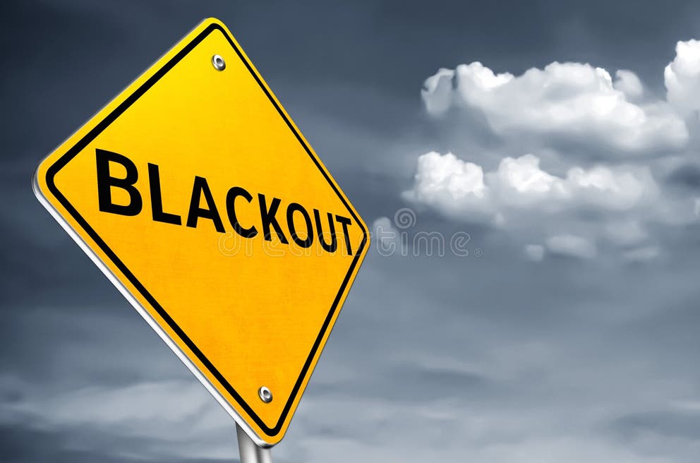 Blackout - Road Sign Warning Stock Image - Image of blackout, road ...