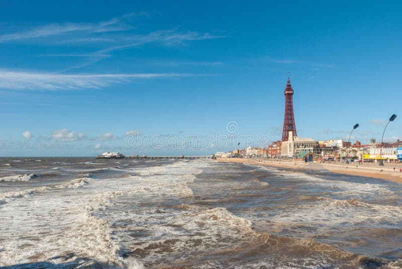 Blackpool England on a Sunny Windy Day Editorial Image - Image of blue ...
