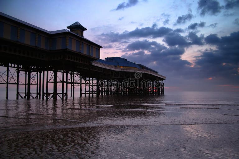 Blackpool pier stock image. Image of dusk, pier, irish - 527193