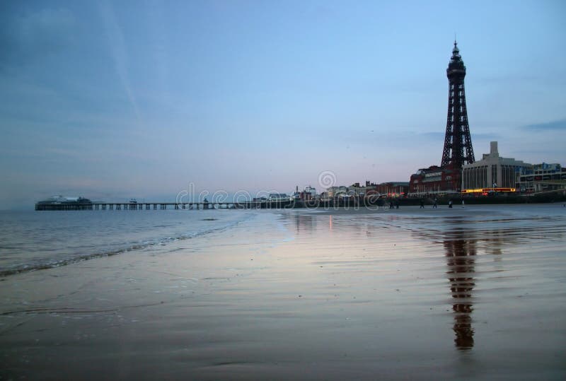 Blackpool Beach and Tower stock image. Image of england - 5762957