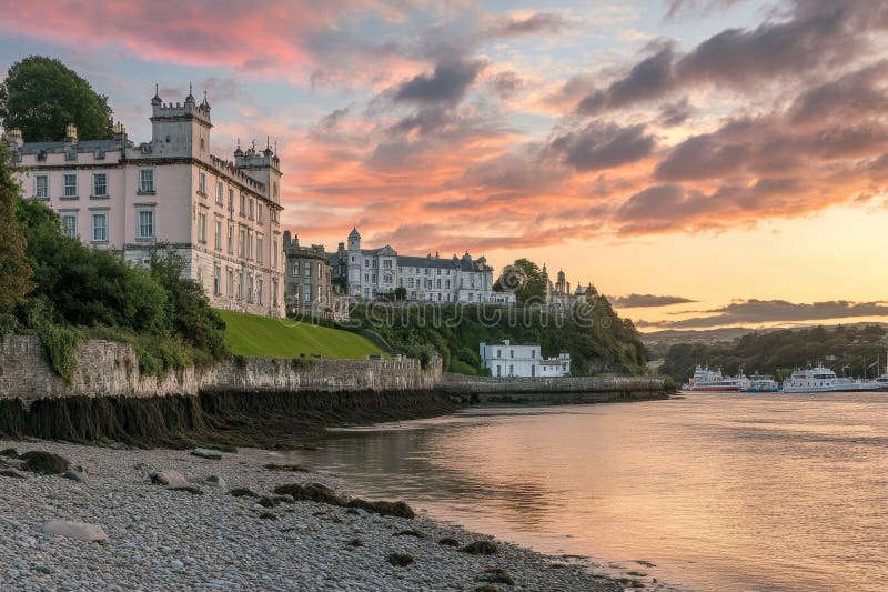The Blackrock Castle and Observatory in Cork at Sunset, Ireland Stock ...