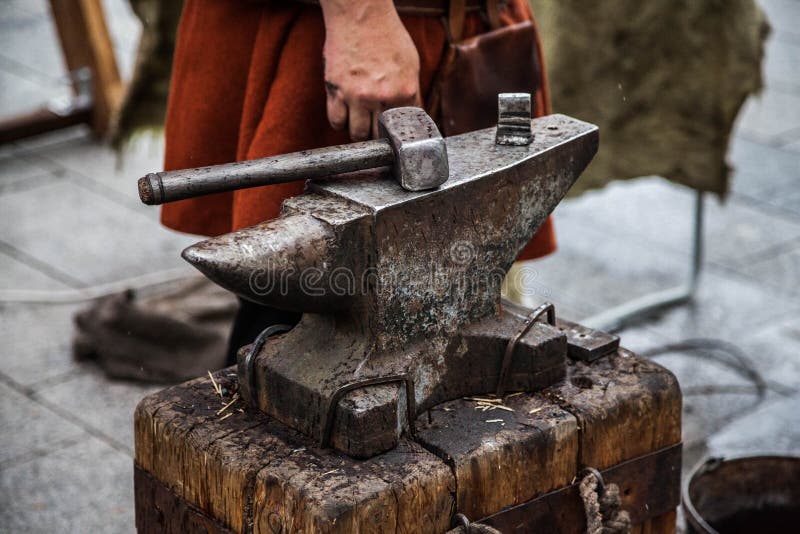 Blacksmith anvil stock image. Image of hammer, hand, blacksmith - 97655265