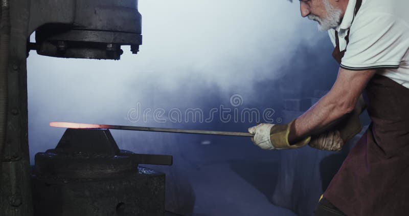 Blacksmith Working in Mastershop. Stock Footage - Video of beating ...