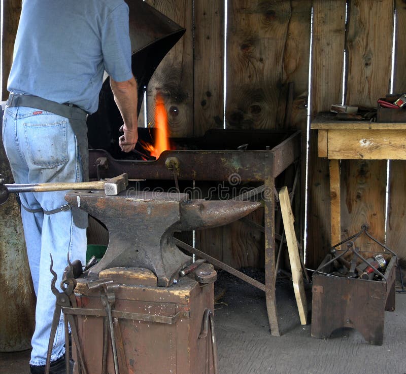 Blacksmith at work stock image. Image of hard, effort - 18837187