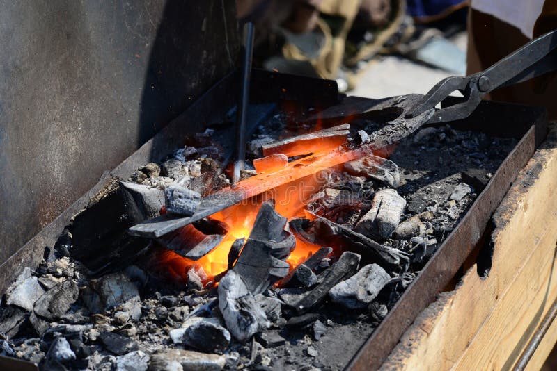 Blacksmith forge detail stock image. Image of metal - 132580651