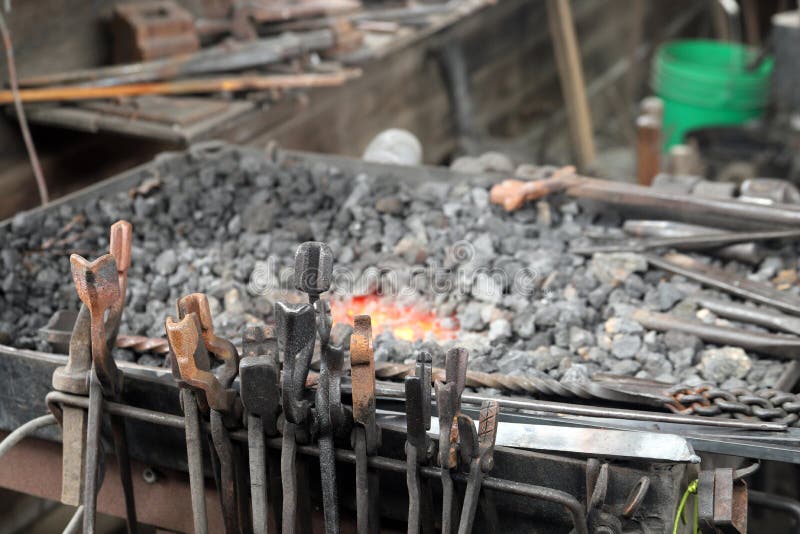 Balcksmith Forge with Tools Stock Image - Image of handmade, bright ...