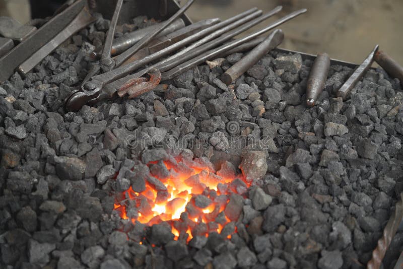 Blacksmith Forge with Tools Stock Photo - Image of heat, craft: 130826446