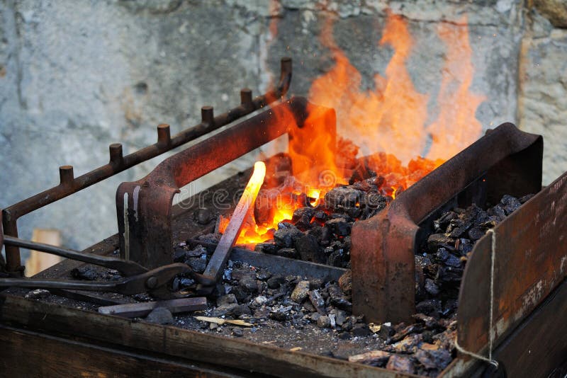 Blacksmith Forges a Horseshoe Stock Photo - Image of manufacturing ...