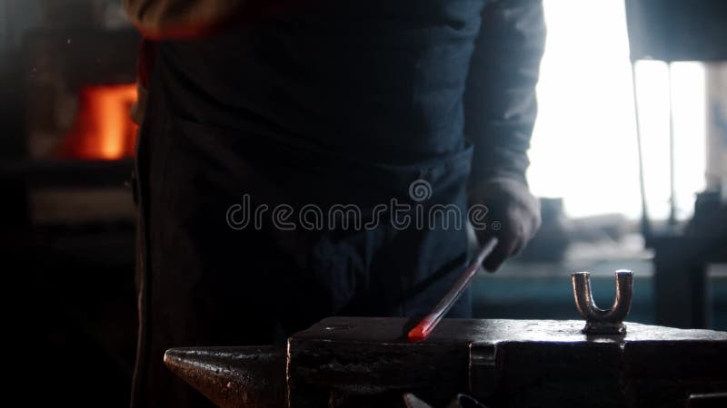 Blacksmith Forging Metal on Anvil Stock Video - Video of profession ...