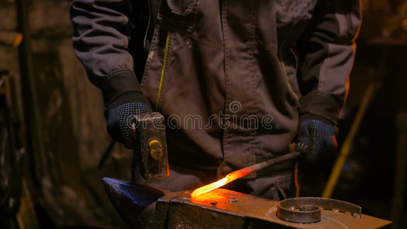 Blacksmith Forging Molten Metal Stock Image - Image of fire, heavy ...