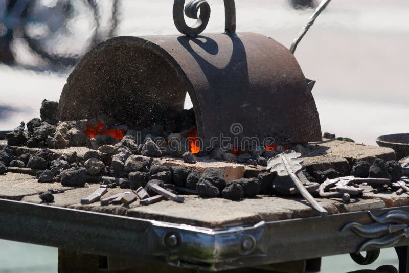 The Blacksmith Furnace with Coal Stock Image - Image of fire, festival ...