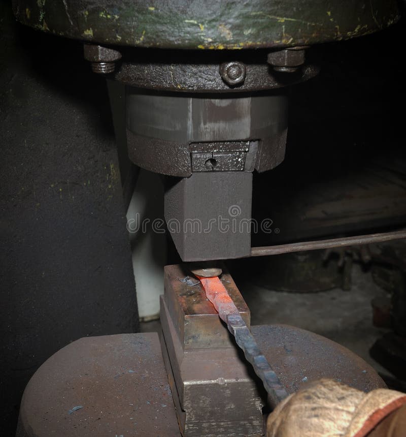Blacksmith Hammering Hot Iron Stock Image - Image of metal, manual ...