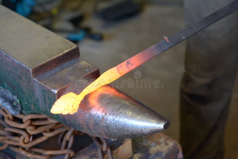 Blacksmith in His Home Workshop Making Tools Stock Photo - Image of ...