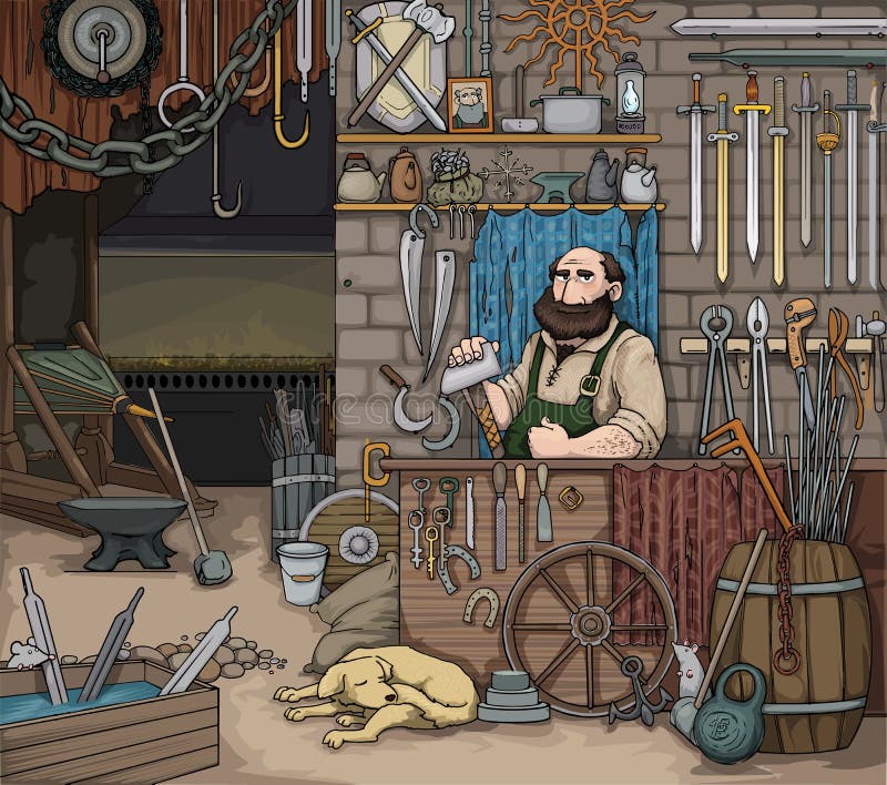 Blacksmith stock vector. Illustration of symbol, instrument - 57948504