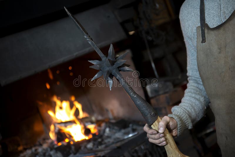 Blacksmith Holding Ancient War Swatch Stock Image - Image of culture ...