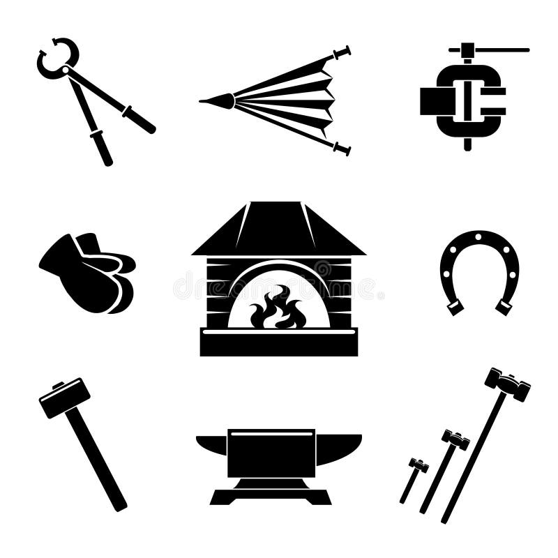 Blacksmith icons stock vector. Illustration of concept - 52733705
