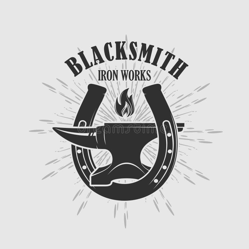 Blacksmith Logo Design Template Stock Illustration - Illustration of label, insignia: 338001708