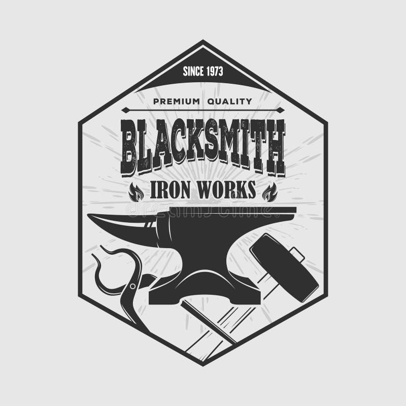 Blacksmith Logo Design Template Stock Illustration - Illustration of ...