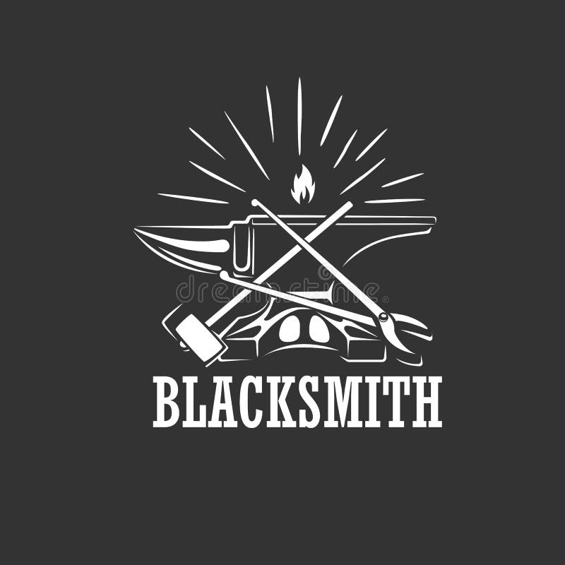 Blacksmith Logo Design. Vector Illustration Stock Vector - Illustration ...