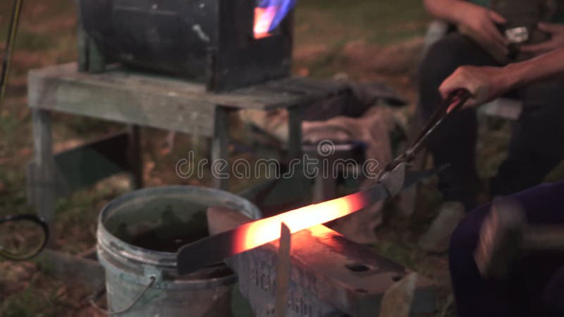 Blacksmith Making Hitting Sword Handmade Traditional Craftmanship Show ...