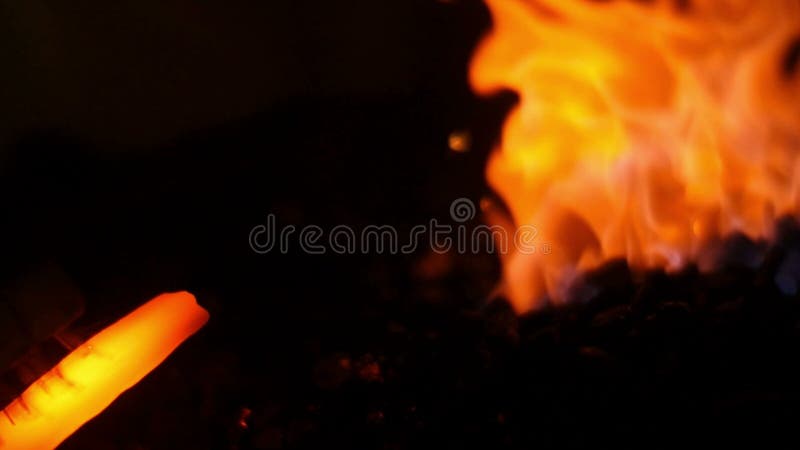 Blacksmith Forging a Swords with Fire Sparks Stock Footage - Video of ...