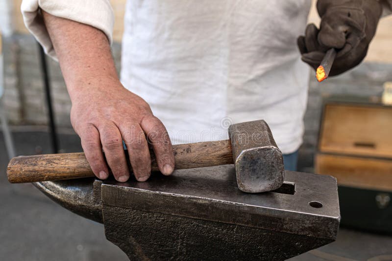 Blacksmith is forging stock image. Image of heavy, adult - 284677205