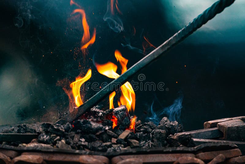 Blacksmith - Metal magic stock photo. Image of person - 347134792