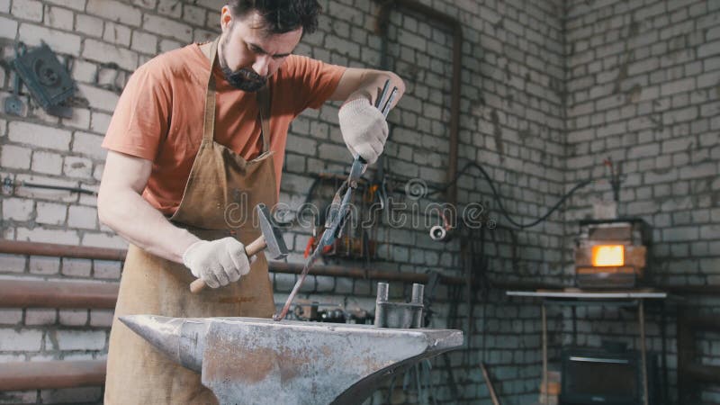 The Blacksmith Pulls Out Fire Metal Detail Stock Photo - Image of iron ...