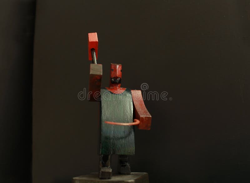 Blacksmith with Red Hammer Above Head Front View Stock Image - Image of ...