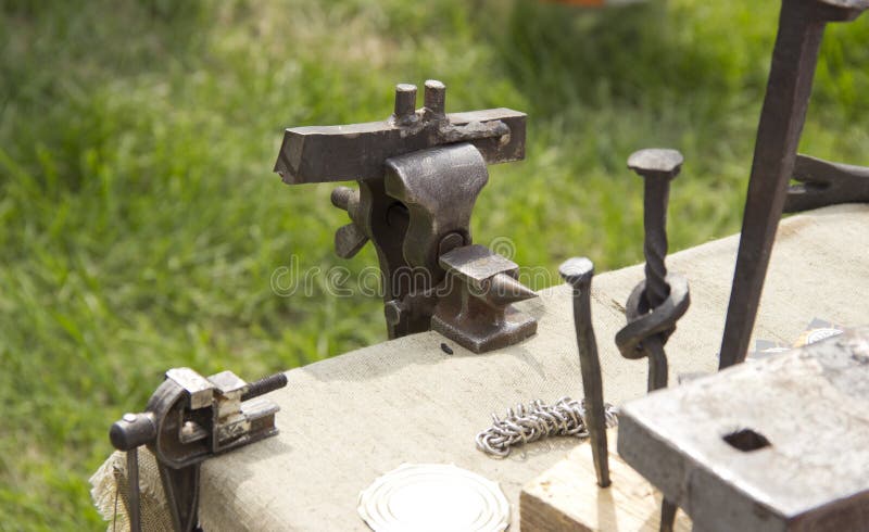 Hand-made Antique Tool for Blacksmithing Stock Photo - Image of anvil ...