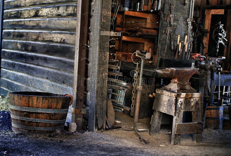 Blacksmith `s Tools In Shop Stock Image - Image of tool, craft: 20931717