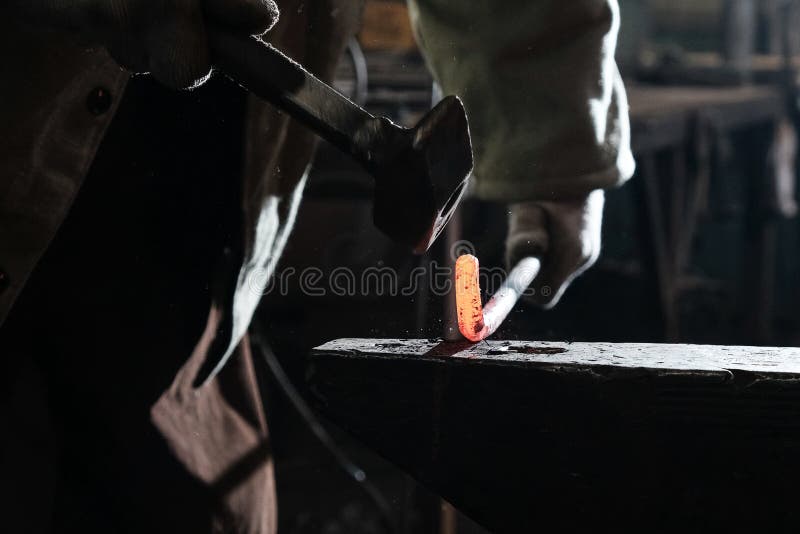 Forge, Blacksmith`s Work, Hot Metal Stock Image - Image of hammer, iron ...