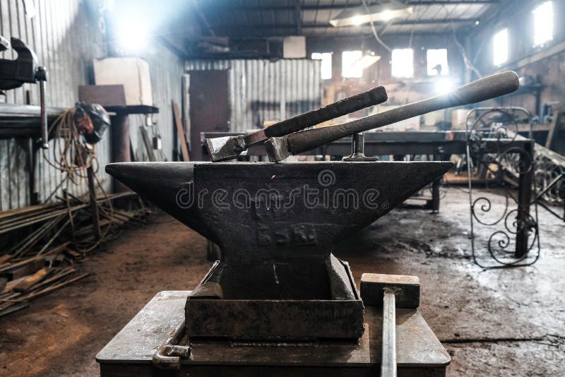 Forge, Blacksmith`s Work, Hot Metal Stock Photo - Image of retro, forge ...