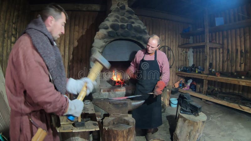 Blacksmith at workshop stock video. Video of industry - 255396295