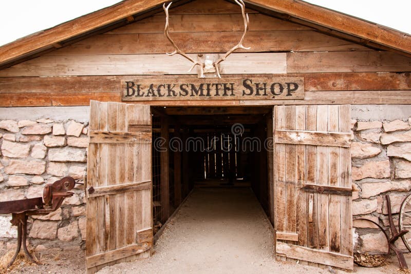 Old West Blacksmith Shop stock photo. Image of door, west - 312846