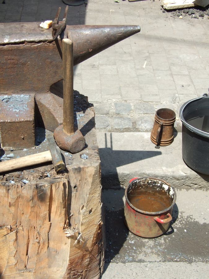 Blacksmith shop stock photo. Image of tools, iron, black - 31960942
