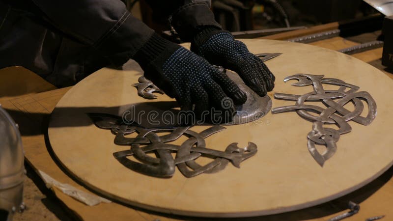 Blacksmith Showing Decorative Elements at Forge Stock Video - Video of ...