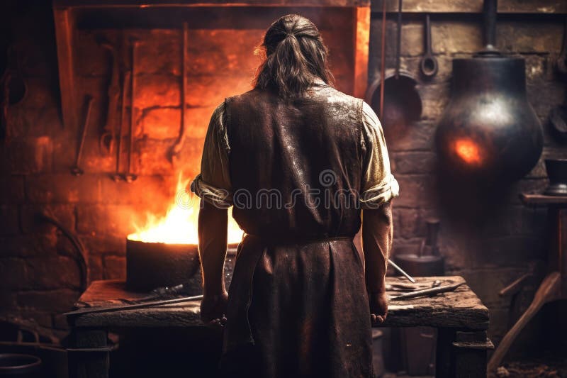 Blacksmith Strong Man Forge. Generate Ai Stock Illustration ...