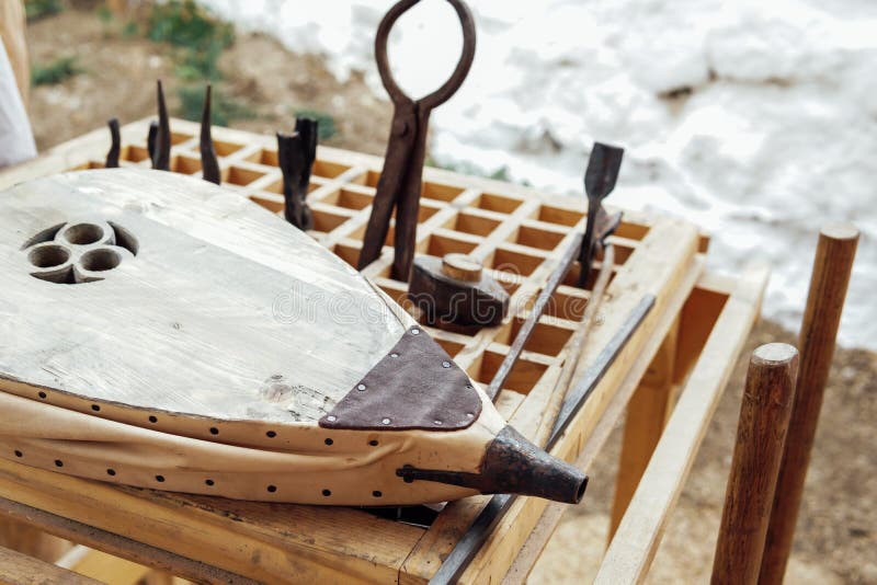 Blacksmith Tools for Forging Metal and Working with Fire Stock Photo ...