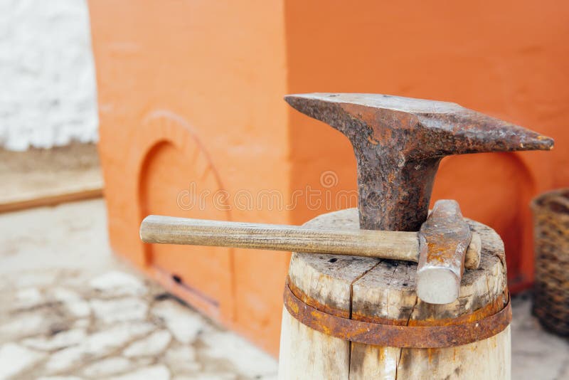 Blacksmith Tools To Work with Fire and Metal Stock Photo - Image of ...