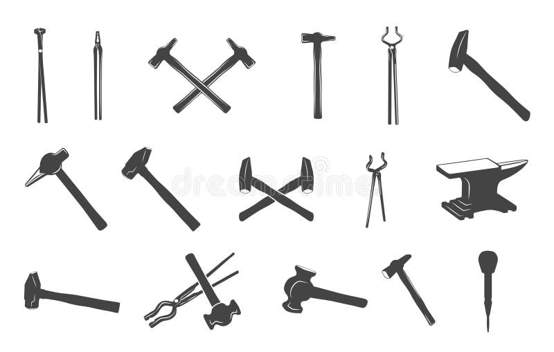 Blacksmith Tools Drawing Stock Illustrations – 100 Blacksmith Tools ...