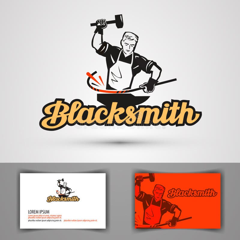 Blacksmith, Forge Logo or Label. Blacksmithing, Iron Work Symbol ...